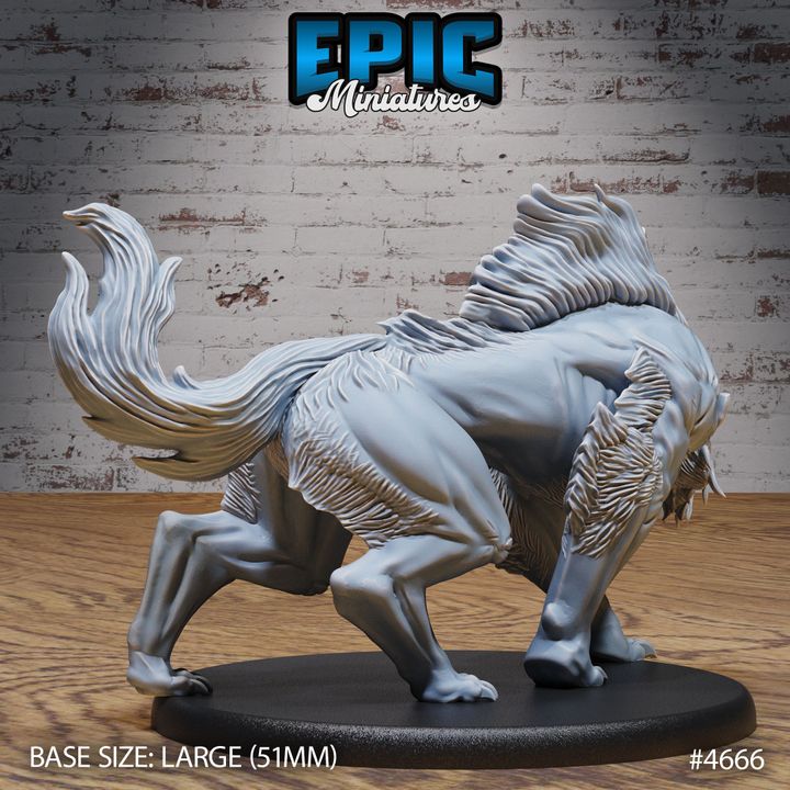 3D Printable Warg Beast / Dire Wolf / Wild Animal Creature / Evil Predator / Hound Monster / Big ...